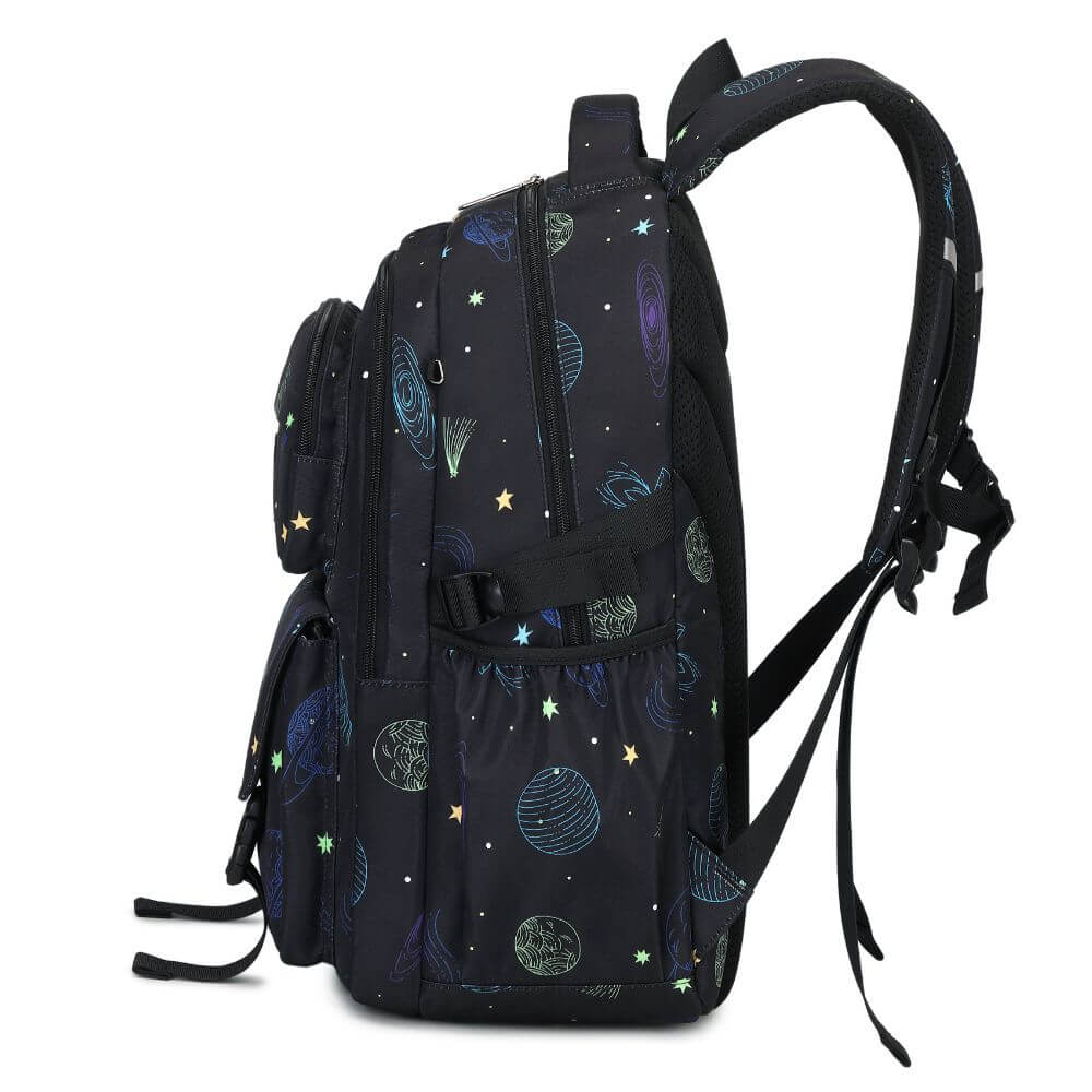 Black School Bag for Boys & Kids Backpack NZ | Galaxy Spaceship