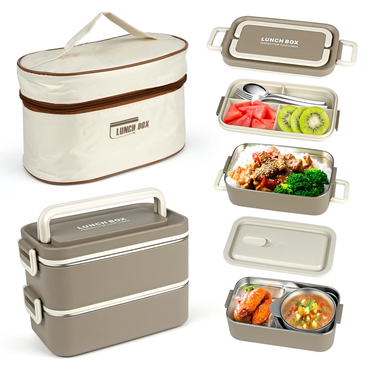 Insulated Bento Lunch Box NZ — 2L Stainless Steel with Insulated Bag