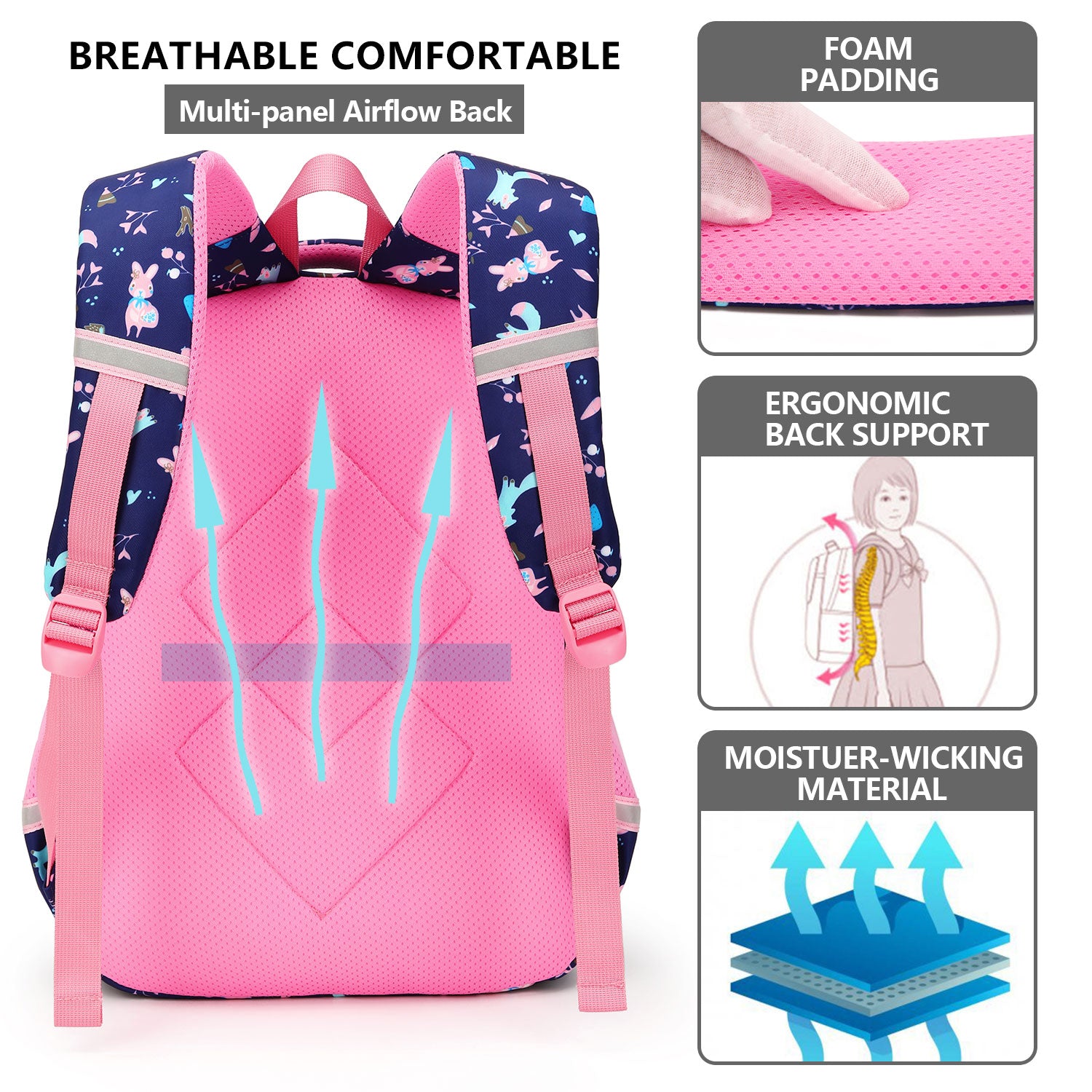 Girls School Bags NZ & Kids Backpack - Rabbit | Happy Kid